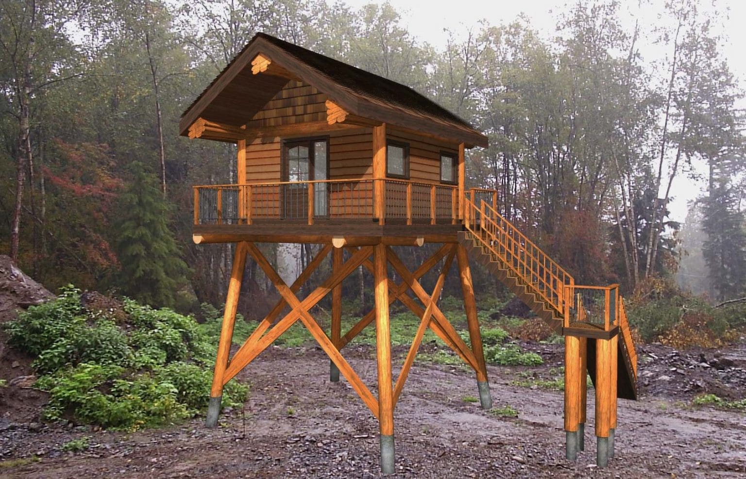 Italian Elevated Cabins - Artisan Custom Log Homes