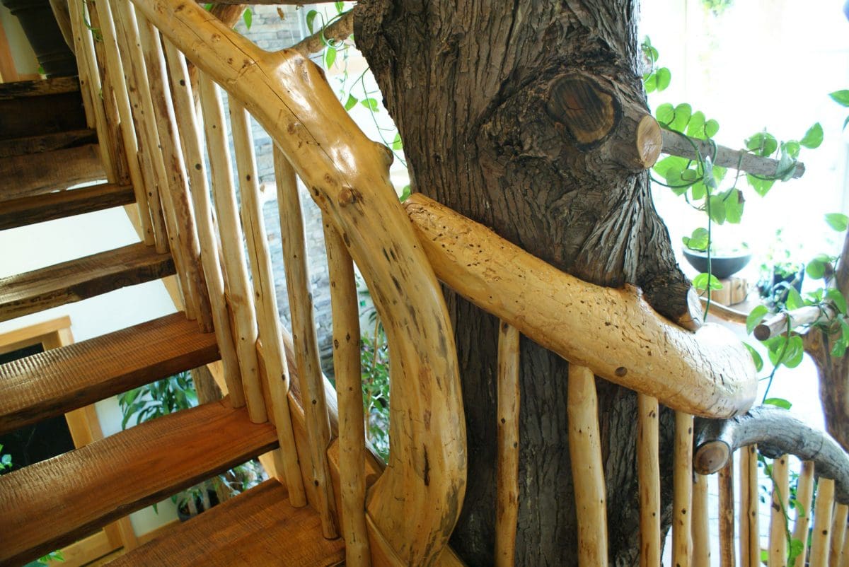 Custom Log Cabin Stairs - Artisan Custom Log Homes