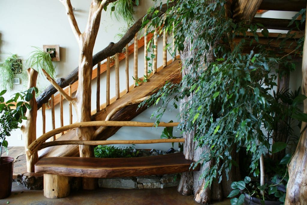 Custom Log Cabin Stairs - Artisan Custom Log Homes