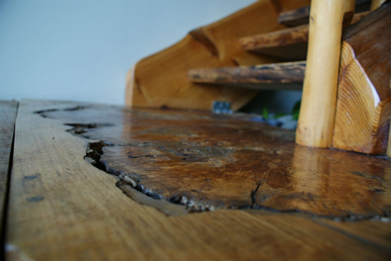 Custom Log Cabin Stairs - Artisan Custom Log Homes