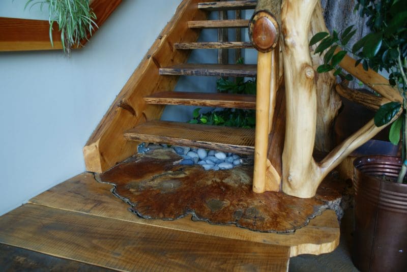 Custom Log Cabin Stairs - Artisan Custom Log Homes