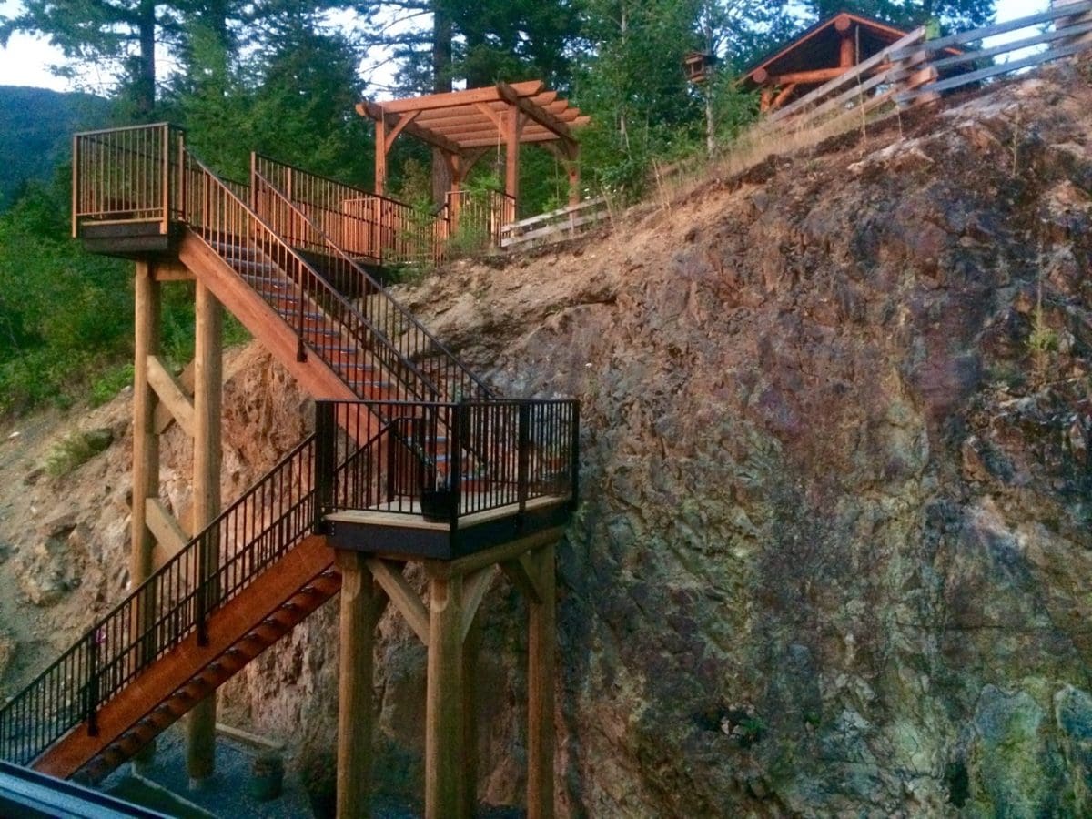 Highlands Log Stairs & Gazebo - Artisan Custom Log Homes